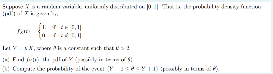 Solved Suppose X is a random variable, uniformly distributed | Chegg.com