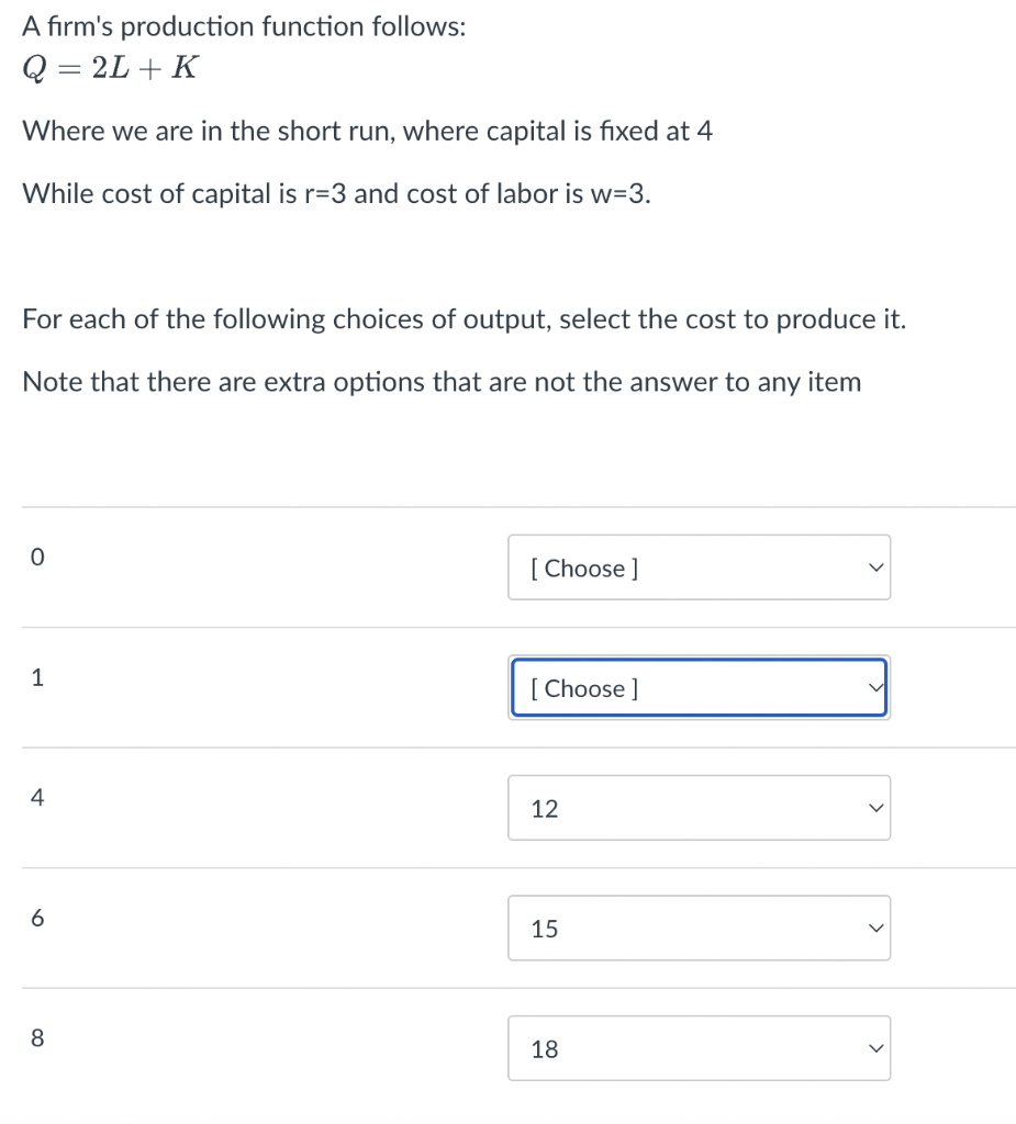 The answer options for each part of the question are | Chegg.com