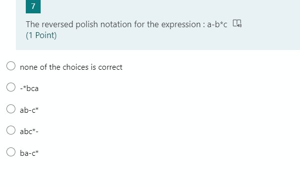 Solved 7 The reversed polish notation for the expression : | Chegg.com