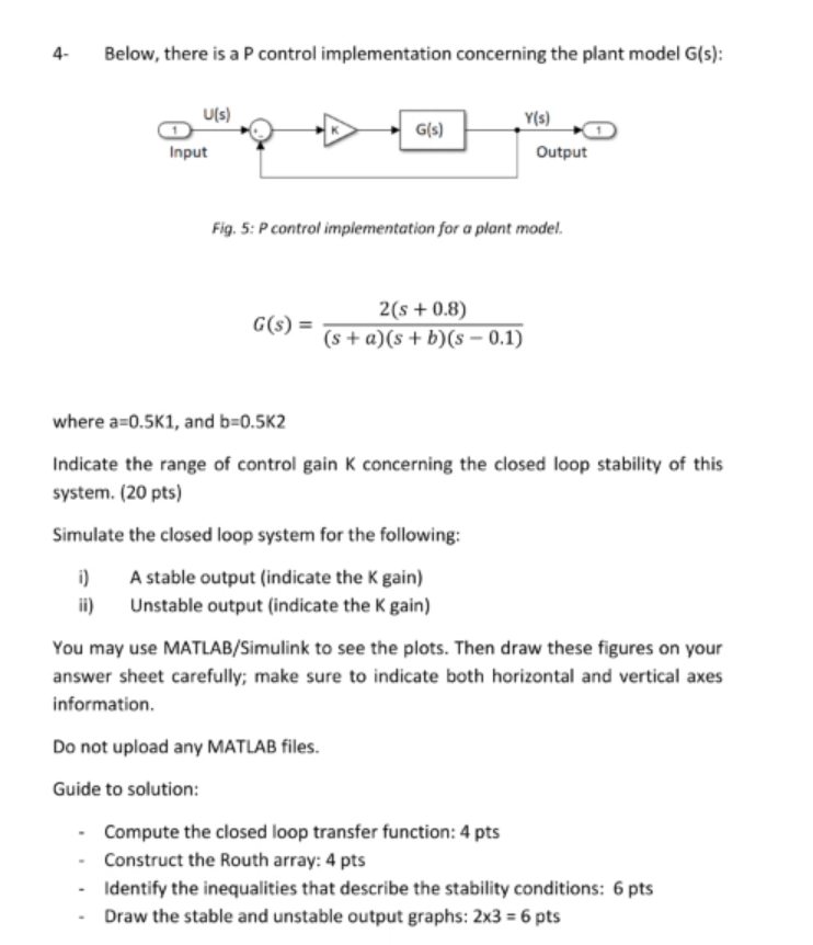 Solved 4- Below, there is a P control implementation | Chegg.com