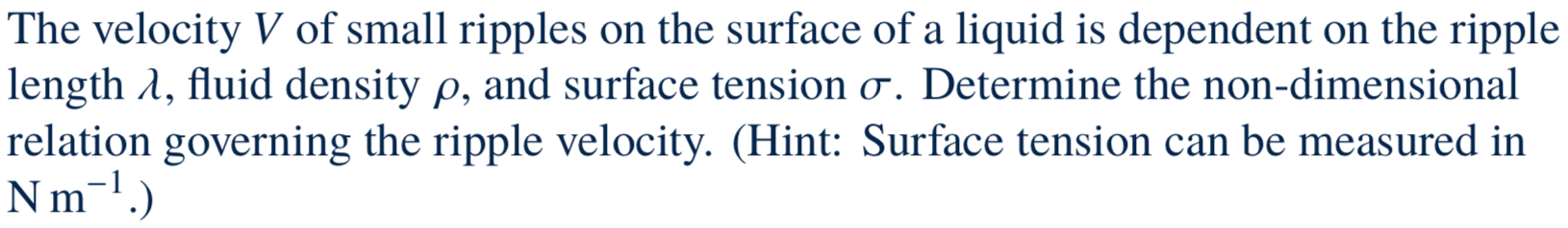 Solved The velocity V of small ripples on the surface of a | Chegg.com