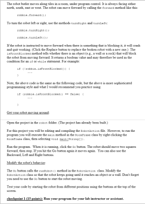 Solved Project de Trevi Help tobotAction Rack Compile Room | Chegg.com