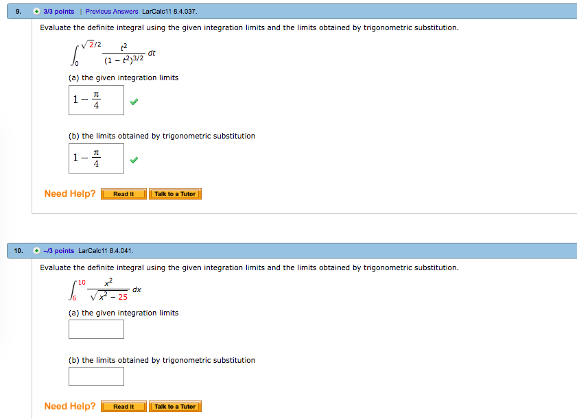 Solved 9. 3/3 points Previous Answers LarCalc11 8.4.037 | Chegg.com Solved 9. 3/3 points Previous Answers LarCalc11 8.4.037 | Chegg.com