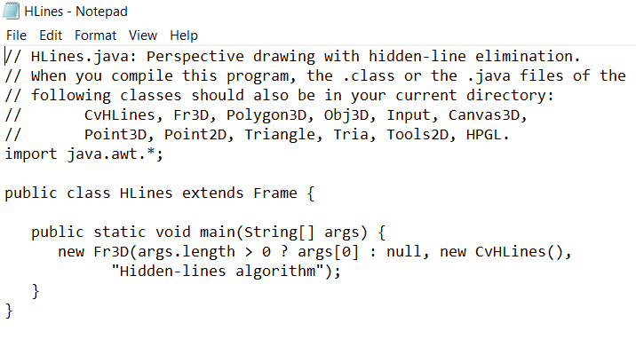 HLines- Notepad File Edit Format View Help // | Chegg.com