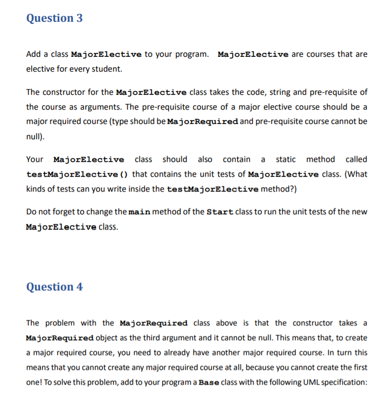 Solved Question 1 Create a Course class with the following | Chegg.com