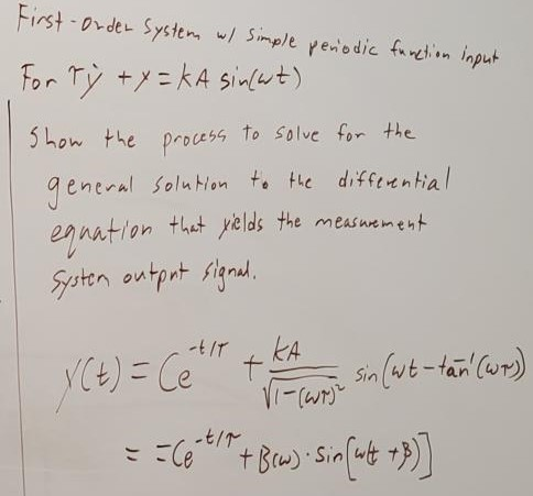 Solved First Order System w/ simple periodic function input | Chegg.com