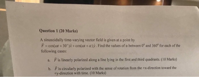Solved Question 1 (20 Marks) A sinusoidally time-varying | Chegg.com