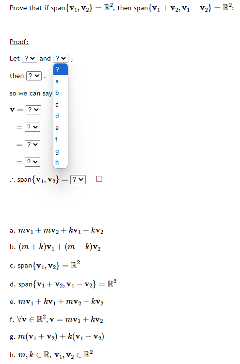 Solved Prove that if span {v1,v2}=R2, ﻿then span | Chegg.com