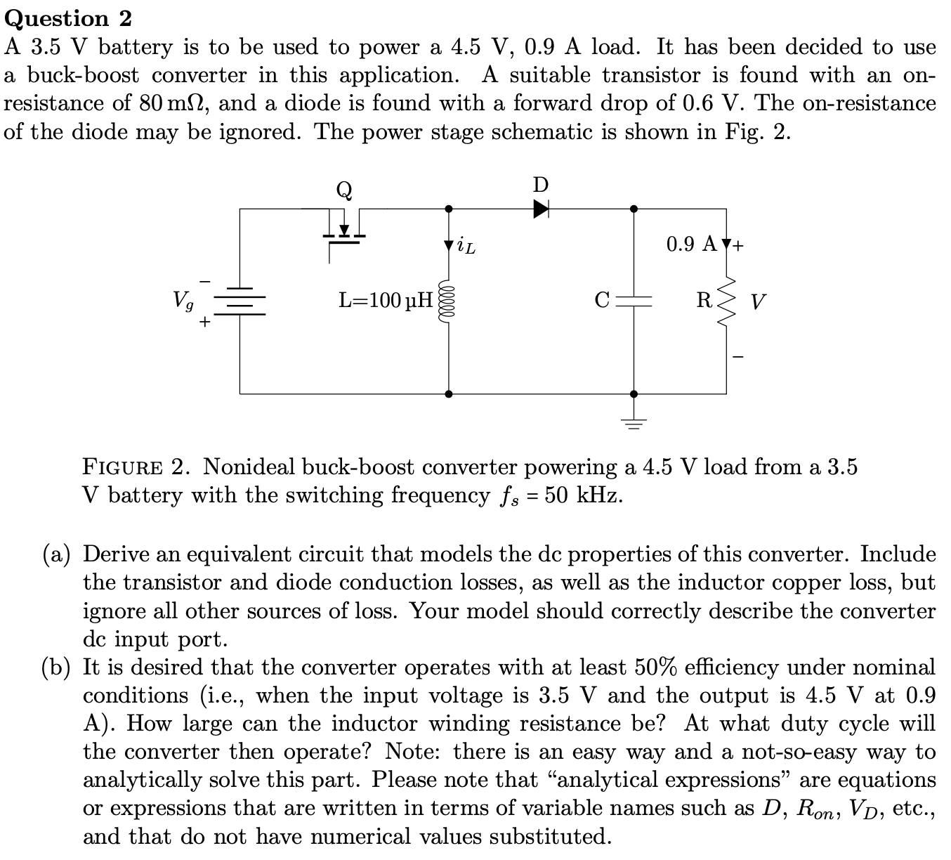 Question 2A 3.5 ﻿V battery is to be used to power a | Chegg.com