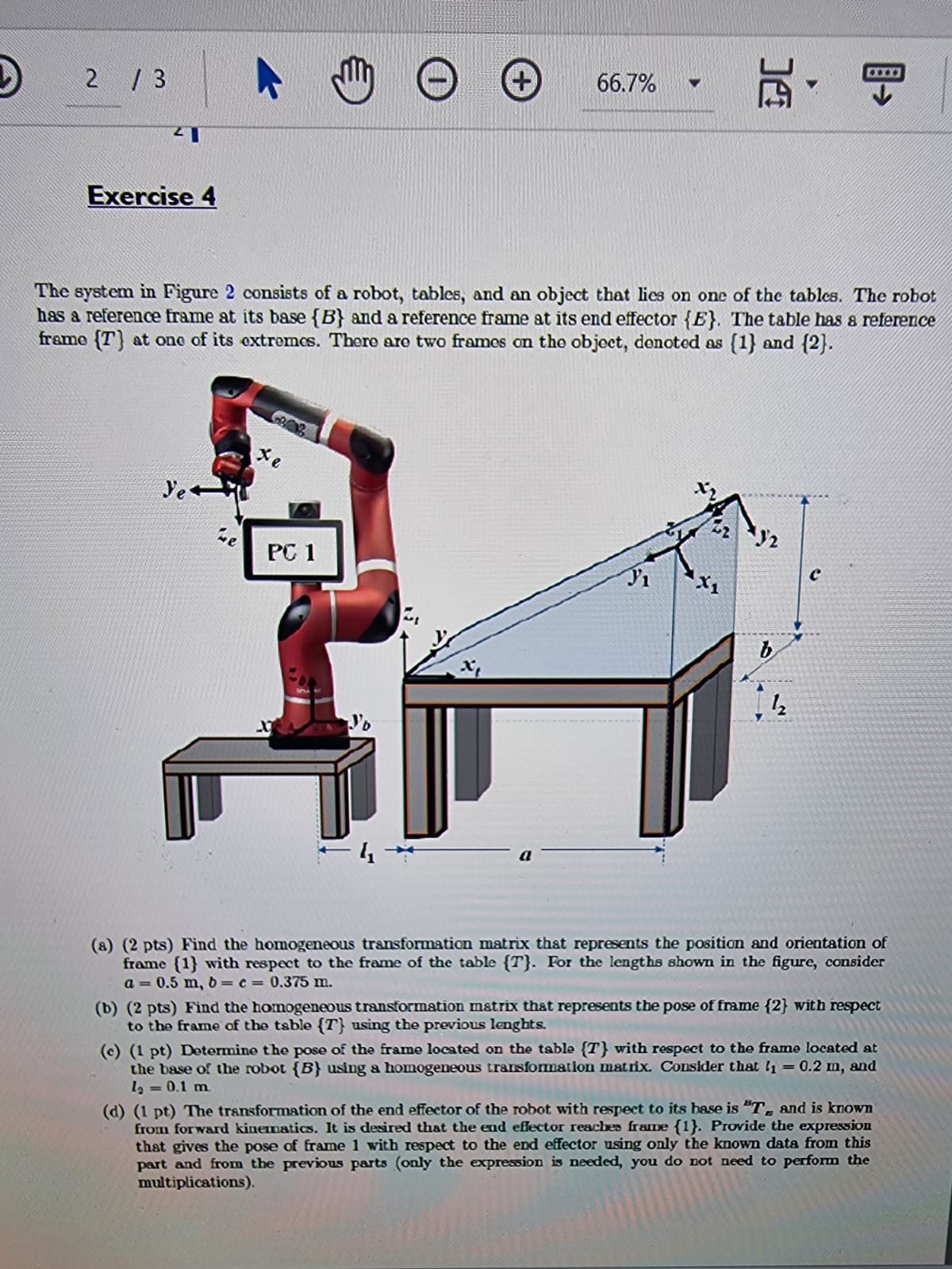 Solved The system in Figure 2 consists of a robot, tables, | Chegg.com