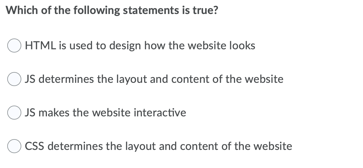 Solved Which of the following statements is true? HTML is | Chegg.com