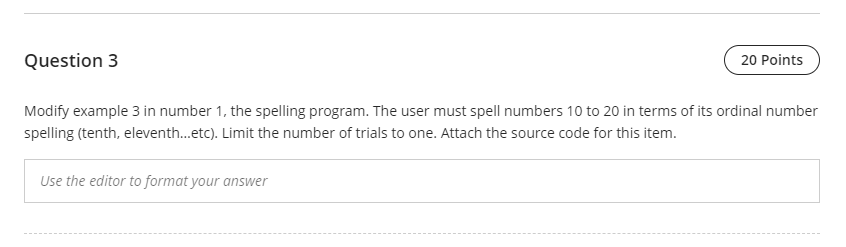 PYTHON!!! Modify example 3 in number 1, the spelling | Chegg.com