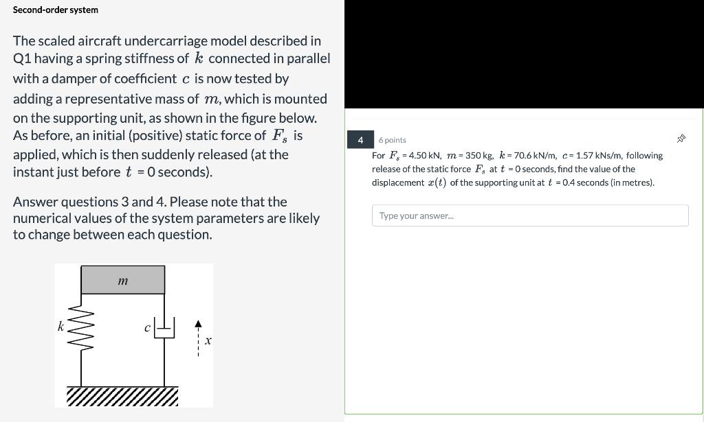 Solved The scaled aircraft undercarriage model described | Chegg.com