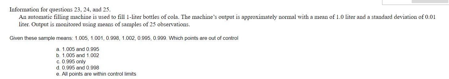 Information for questions 23,24 , and 25. An | Chegg.com