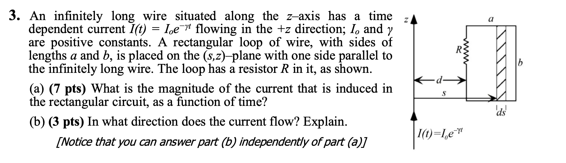 Solved An infinitely long wire situated along the z-axis has | Chegg.com