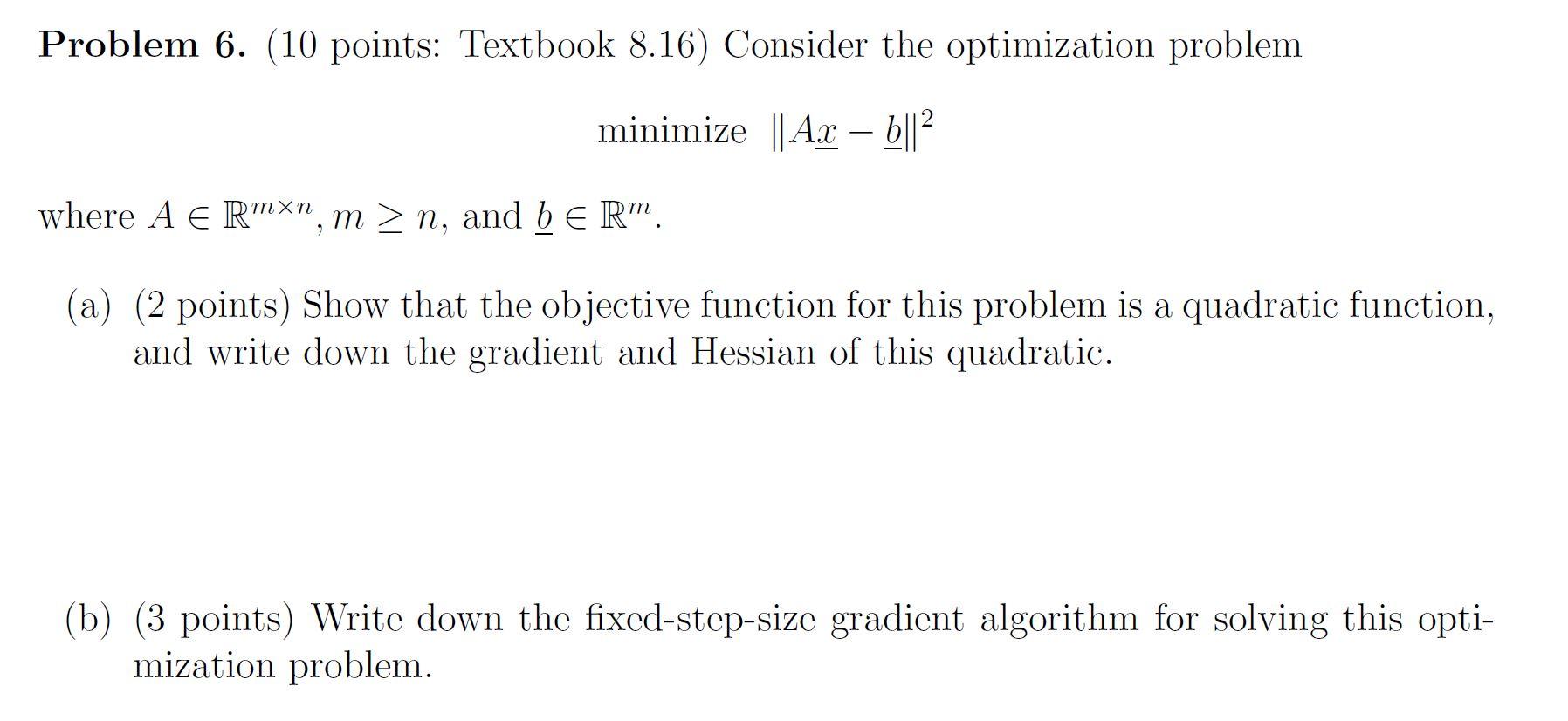 Solved Problem 6. (10 points: Textbook 8.16) Consider the | Chegg.com