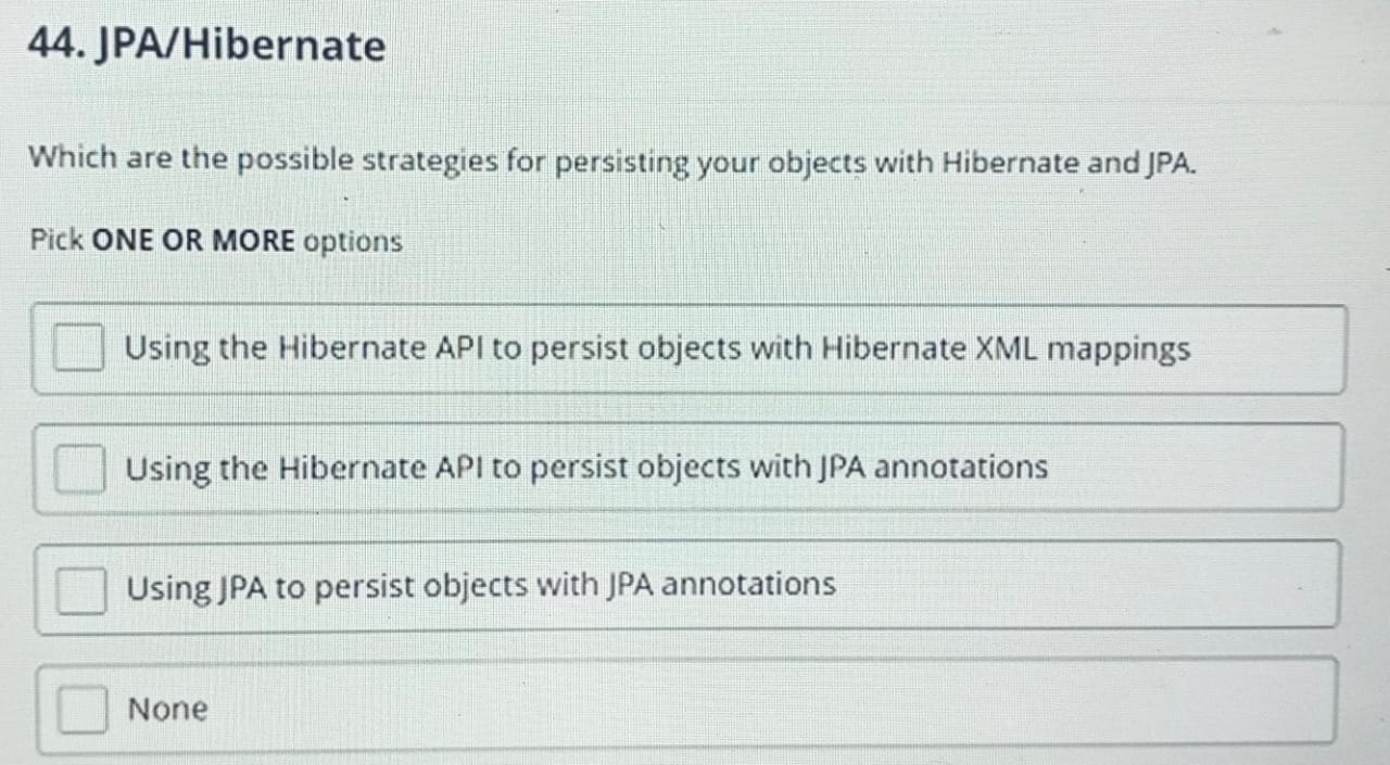 Solved JPA/HibernateWhich are the possible strategies for | Chegg.com Solved JPA/HibernateWhich are the possible strategies for | Chegg.com