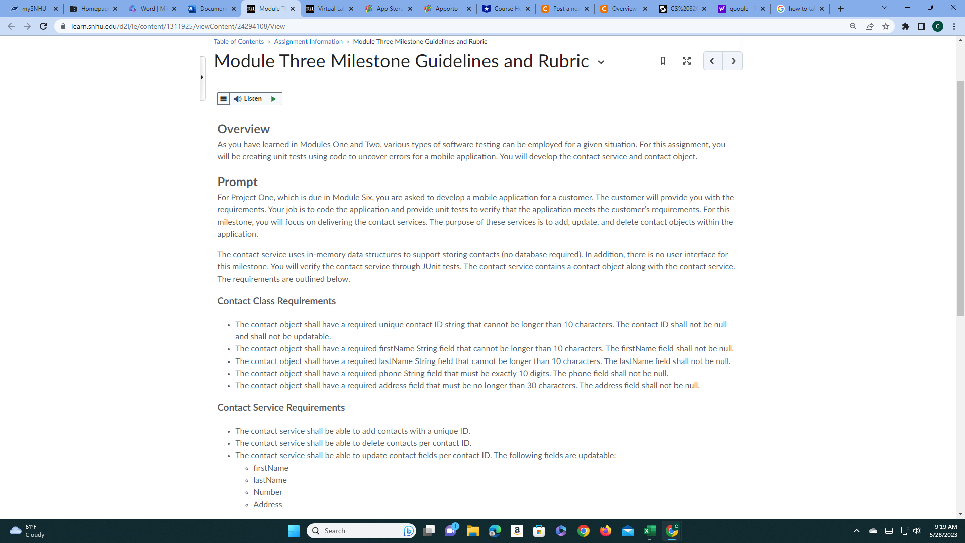 Solved Module Three Milestone Guidelines and Rubric Overview | Chegg.com