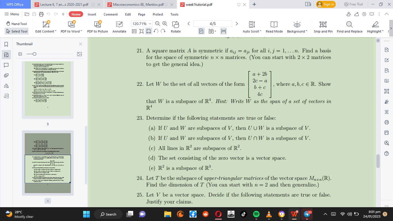 Solved 21. A square matrix A is symmetric if aij=aji for all | Chegg.com