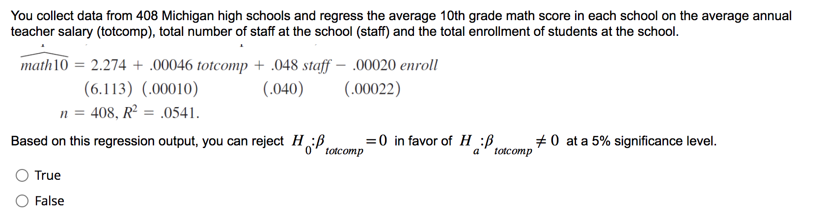 You collect data from 408 Michigan high schools and | Chegg.com
