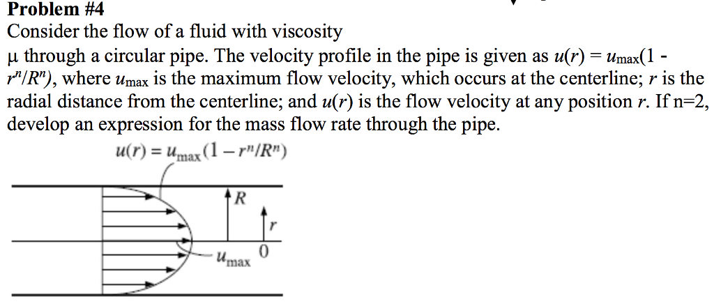 Solved Problem #4 Consider the flow of a fluid with | Chegg.com