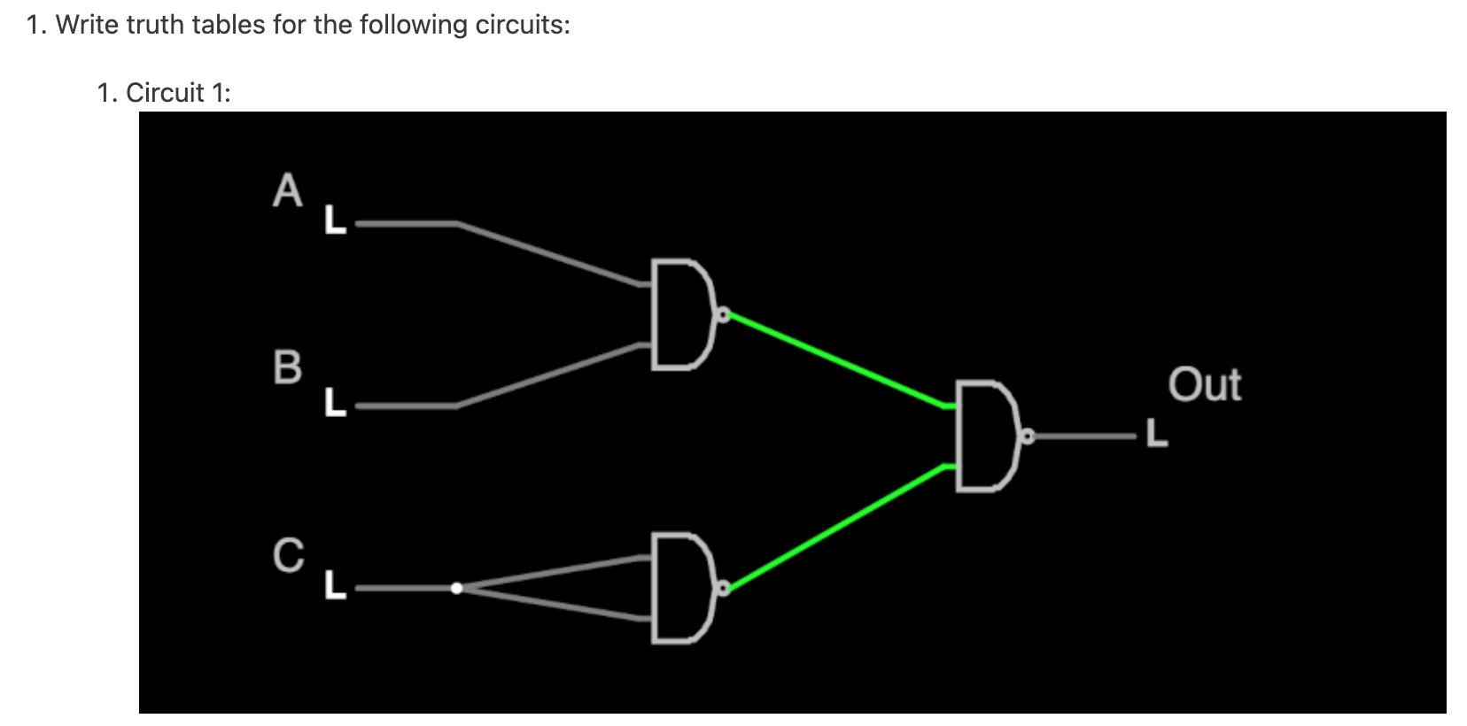 Solved 1. Write truth tables for the following circuits: 1. | Chegg.com
