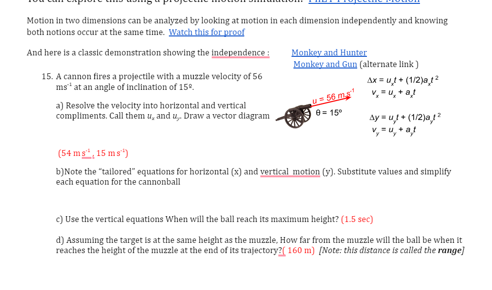 Motion in two dimensions can be analyzed by looking | Chegg.com