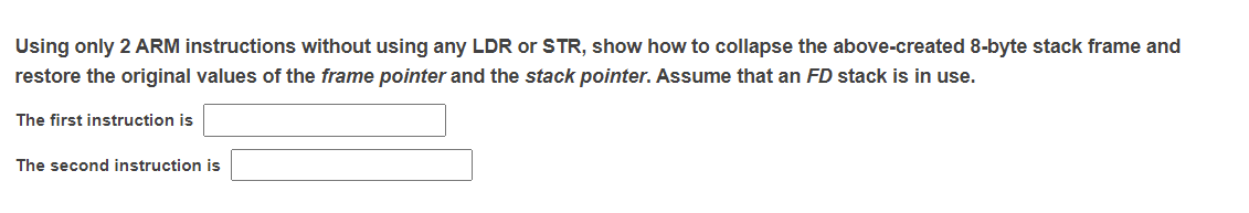 Using only 2 ARM instructions without using any LDR | Chegg.com