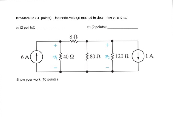 Solved Use node-voltage method to determine v1 and v2. | Chegg.com