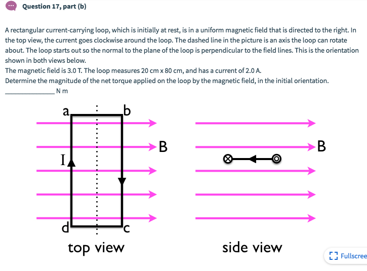 Solved Question 17, part (a) A rectangular current-carrying | Chegg.com