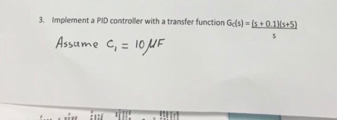 Solved 3. Implement a PID controller with a transfer | Chegg.com