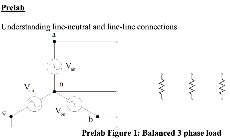 Solved Prelab Understanding line-neutral and line-line | Chegg.com