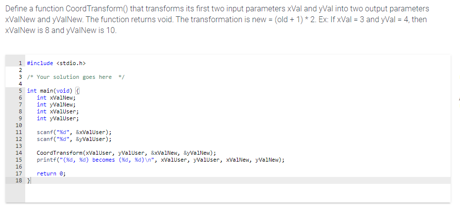 Solved Define a function Coord Transform() that transforms | Chegg.com