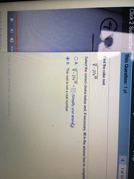Solved Click 2 Subscribe! is Question: 1 pt 1 of 10 Find the | Chegg.com