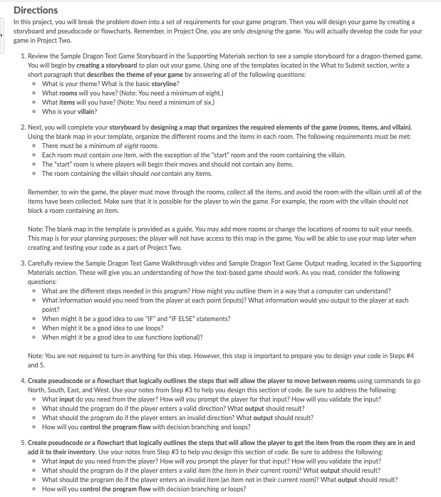 Solved Directions In this project, you will break the | Chegg.com