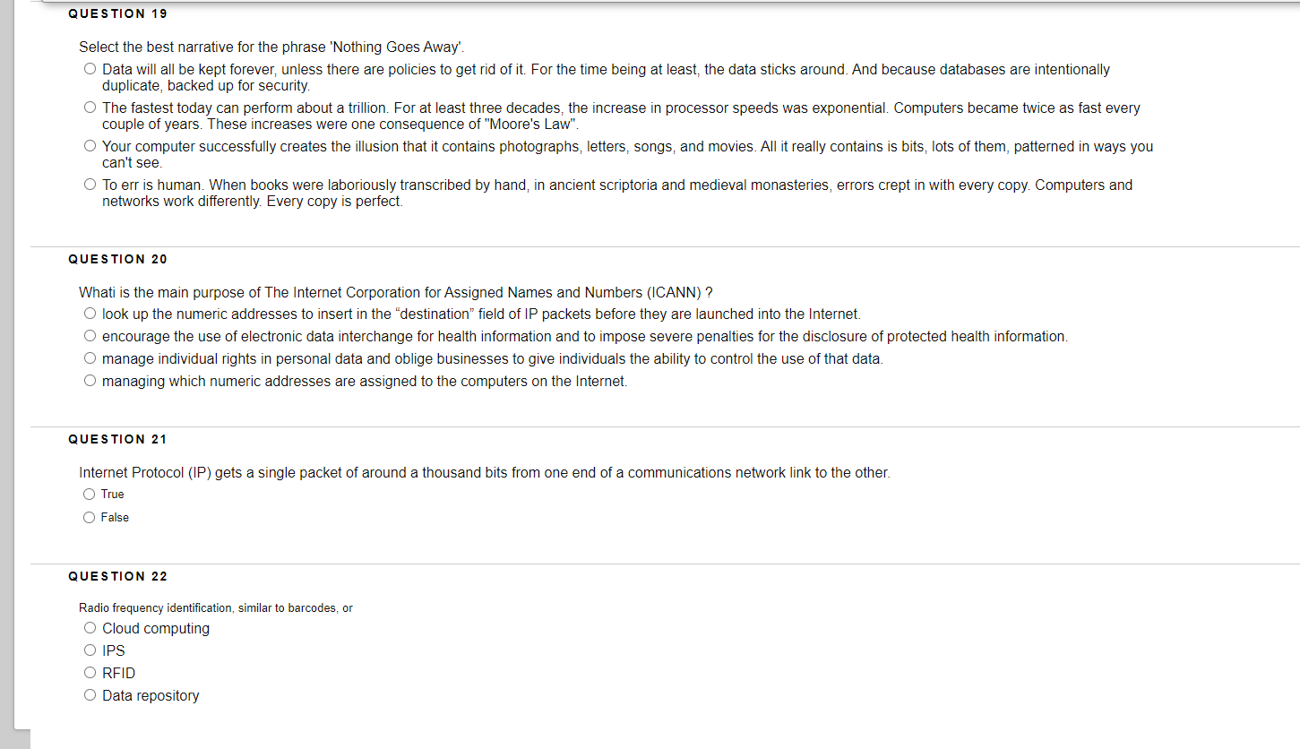 Solved QUESTION 19 Select the best narrative for the phrase | Chegg.com