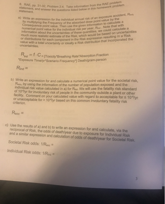 Solved 6. RAE, pp. 31-32, Problem 2.4. Take information | Chegg.com