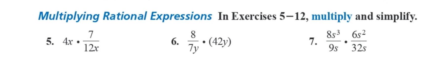 Solved Multiplying Rational Expressions In Exercises 5-12, | Chegg.com