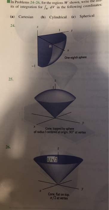 Solved In Problems 24-26, for the regions W shown, write the | Chegg.com