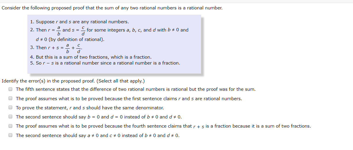 Solved Consider the following proposed proof that the sum of | Chegg.com