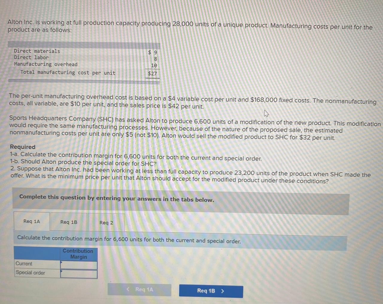 Solved Alton Inc. is working at full production capacity | Chegg.com