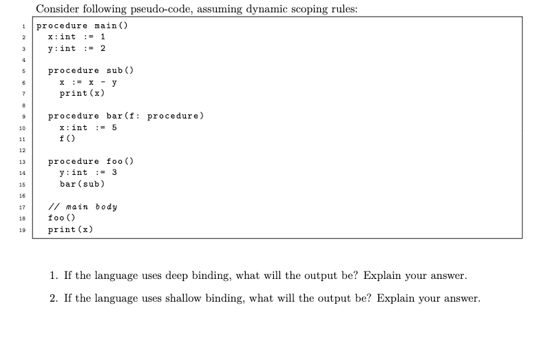Solved Consider Following Pseudo Code Assuming Dynamic 