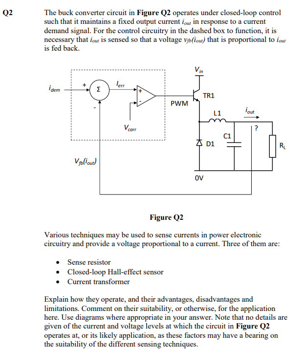 Solved The buck converter circuit in Figure Q2 operates | Chegg.com