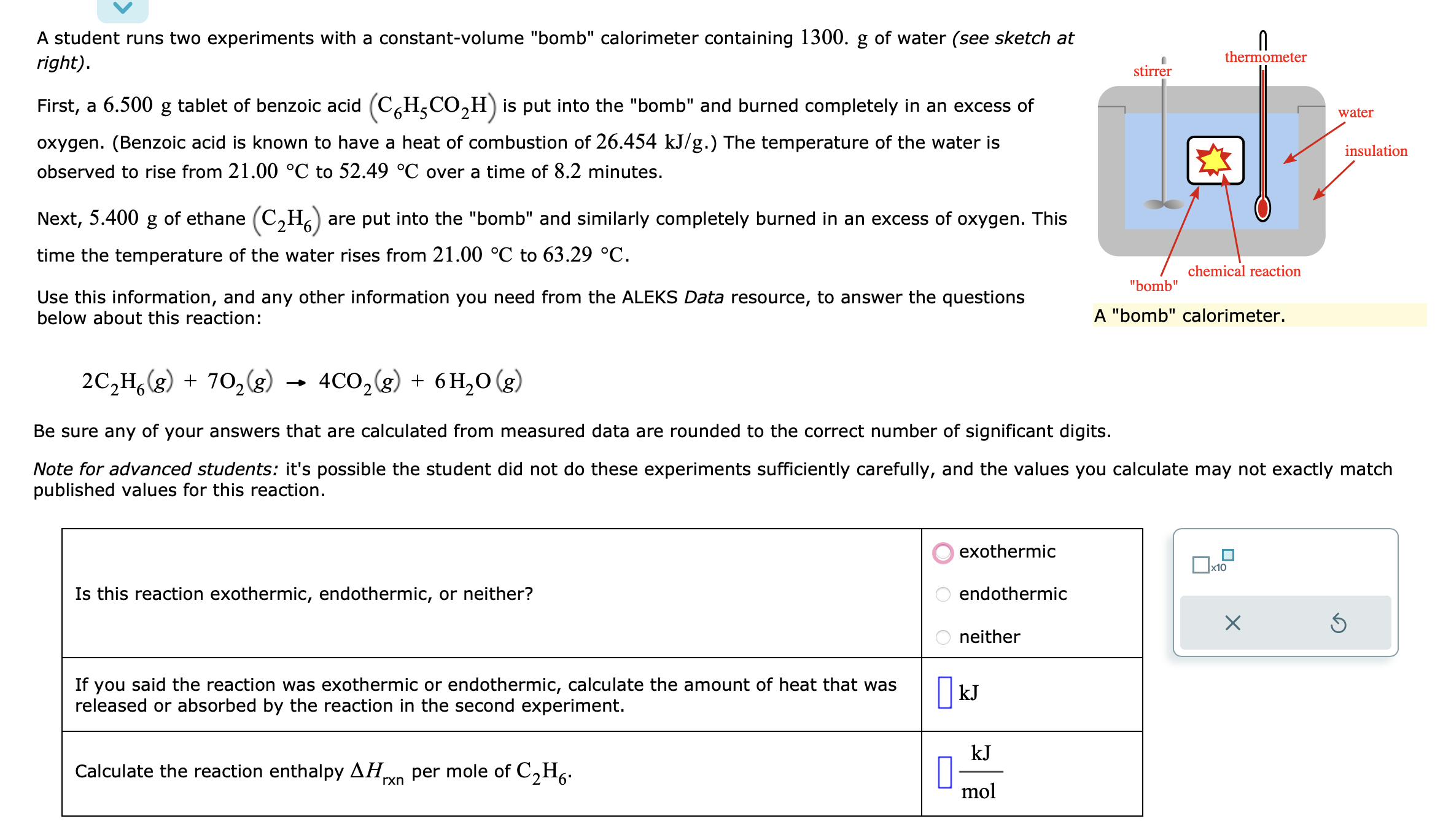 Solved A student runs two experiments with a constant-volume | Chegg.com