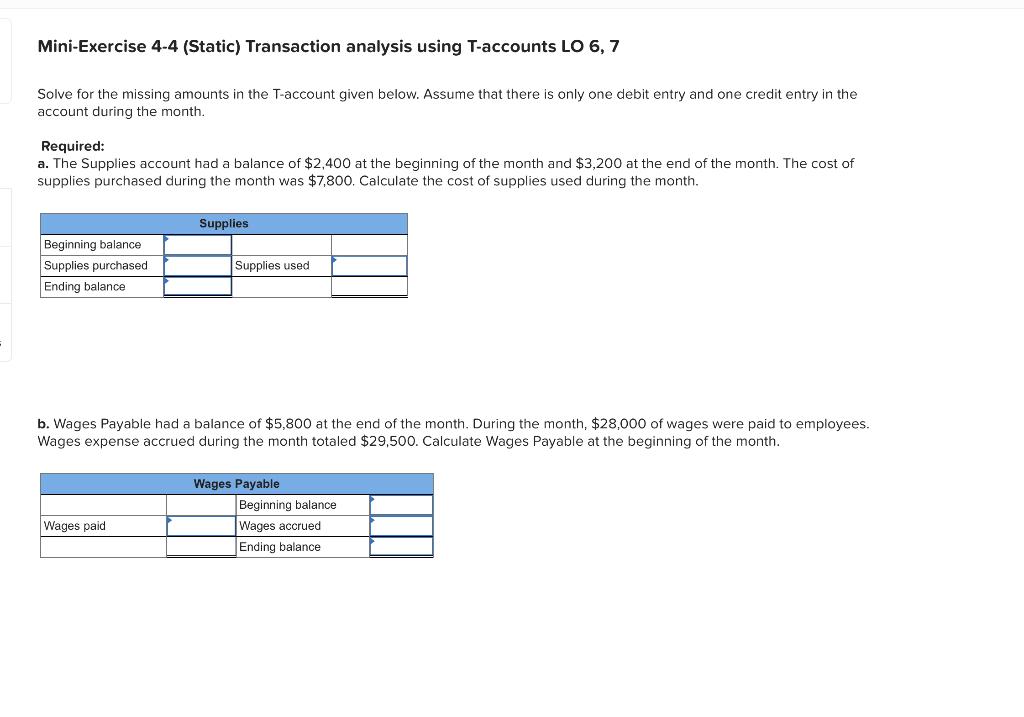 Solved Mini-Exercise 4-4 (Static) Transaction analysis using | Chegg.com