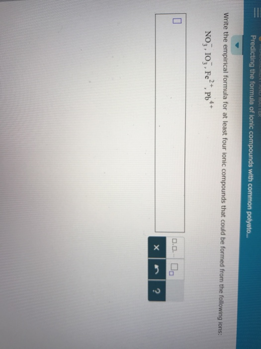Solved Predicting The Formula Of Ionic Compounds With Common 