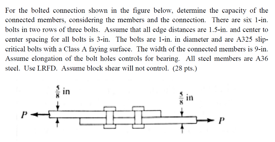Solved For the bolted connection shown in the figure below, | Chegg.com