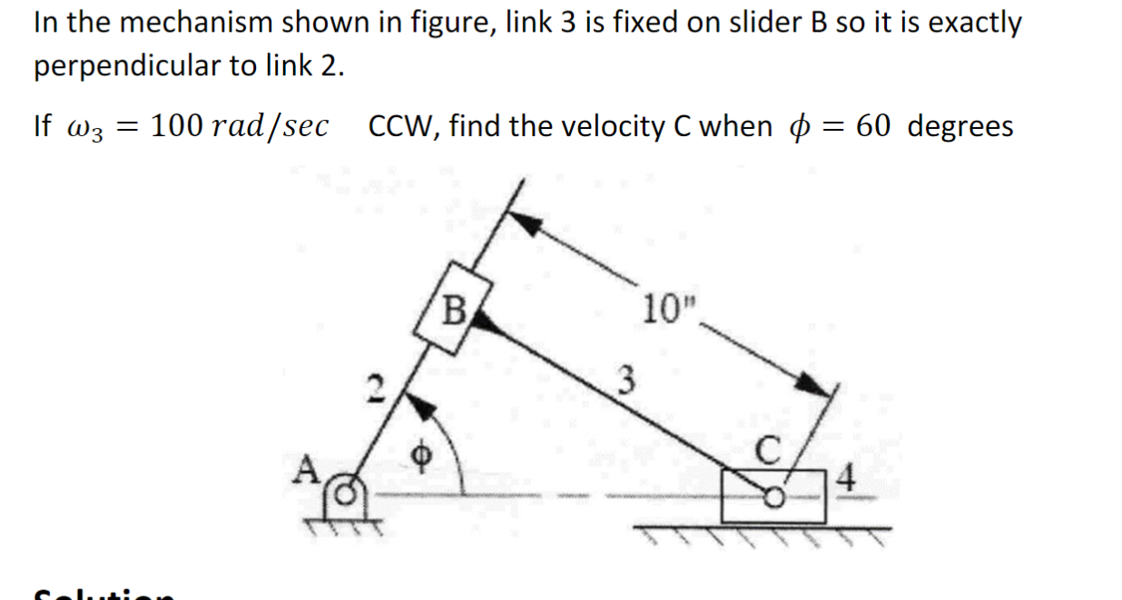 Solved In the mechanism shown in figure, link 3 is fixed on | Chegg.com