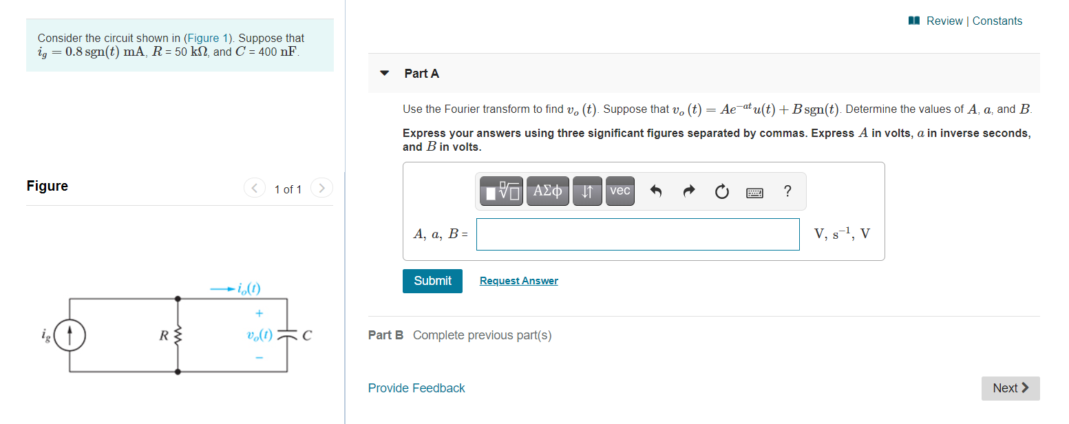 Solved Review Constants Consider the circuit shown in | Chegg.com
