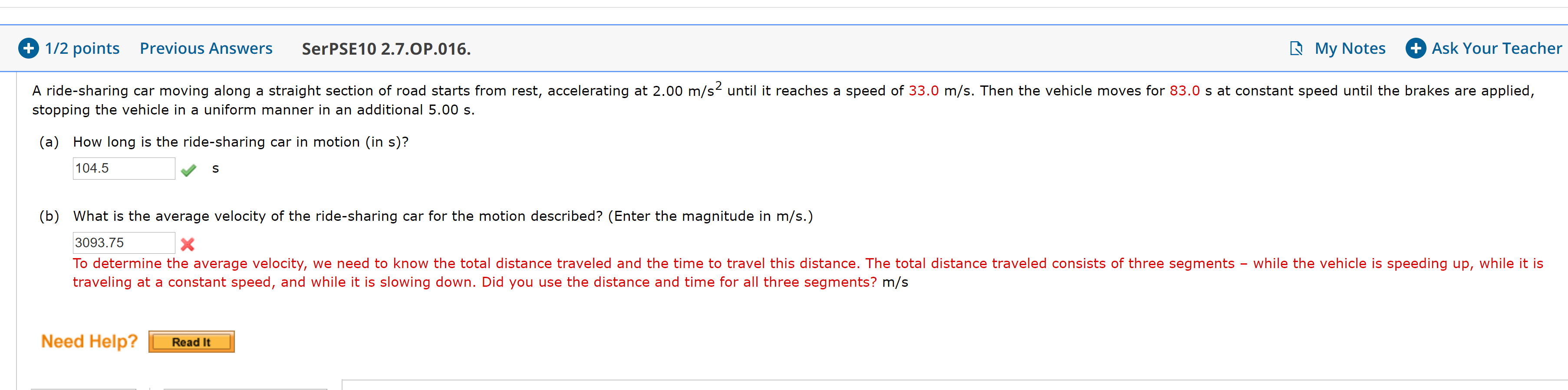 Solved 1/2 points Previous Answers + Ask Your Teacher My | Chegg.com